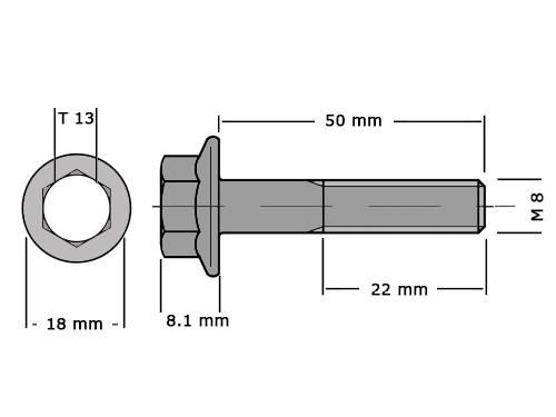 Zeskantflensbout DIN 6921 M8x50 8.8 Galvanisch Verzinkt - LagerKoning.nl
